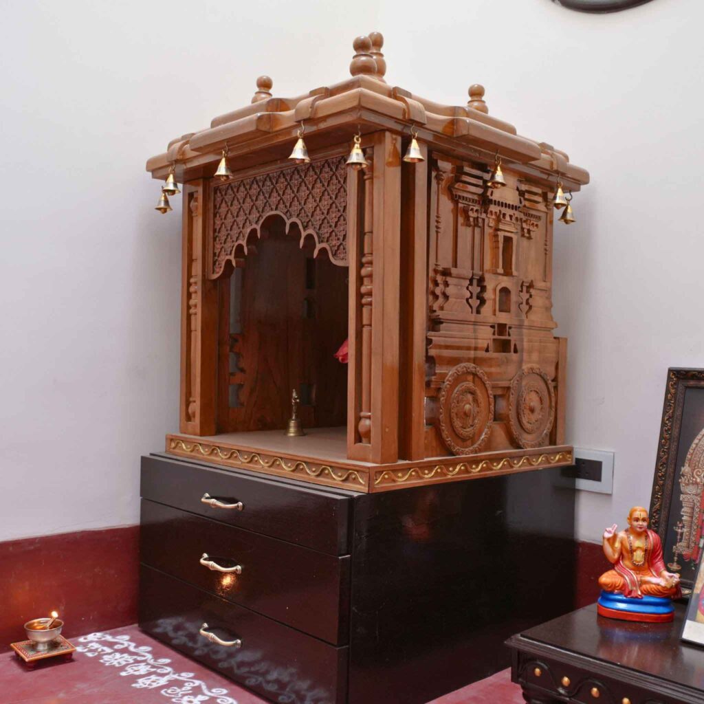Devghar Design in Hall | Living Room Mandir Design | Luxury Mandir Design